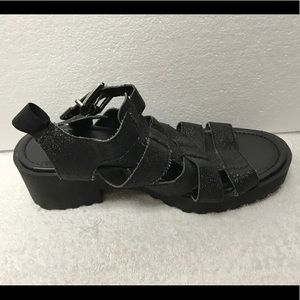 Justice | Shoes | Justice Girls Black Glitter Platform Sanda | Poshmark